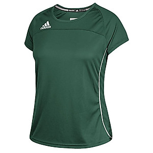 adidas Womens Utility Cap Sleeve Jersey S Dark Green-White