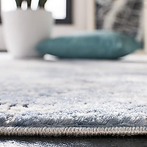 SAFAVIEH Amelia Collection 8' x 10' Grey/Blue ALA705F Modern Abstract Non-Shedding Living Room Bedroom Dining Home Office Area Rug