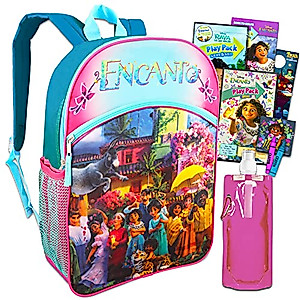 Encanto Backpack for Girls Set - Bundle with 16" Encanto Backpack, Water Bottle, Mini Coloring Books, Stickers, More | Encanto Backpack for Girls Disney