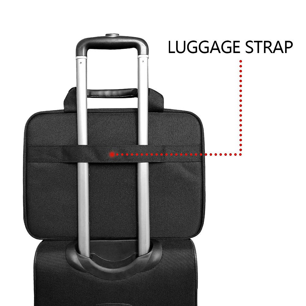 KROSER Laptop Bag 15.6 Inch Laptop Briefcase Laptop Messenger Bag Water Repellent Computer Case Laptop Shoulder Bag Durable Tablet Sleeve with RFID Pockets for Business/College/Women/Men-Black/Red