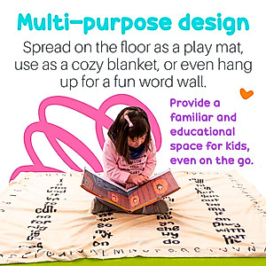 Birdy Boutique - Double Sided Learning Blanket® - Sight Words (Dolch & Fry List) Teach Over 150 Words - Cozy Soft Minky - Great for Early Readers, Homeschoolers, PreK, Kindergarten - 50" X 60"