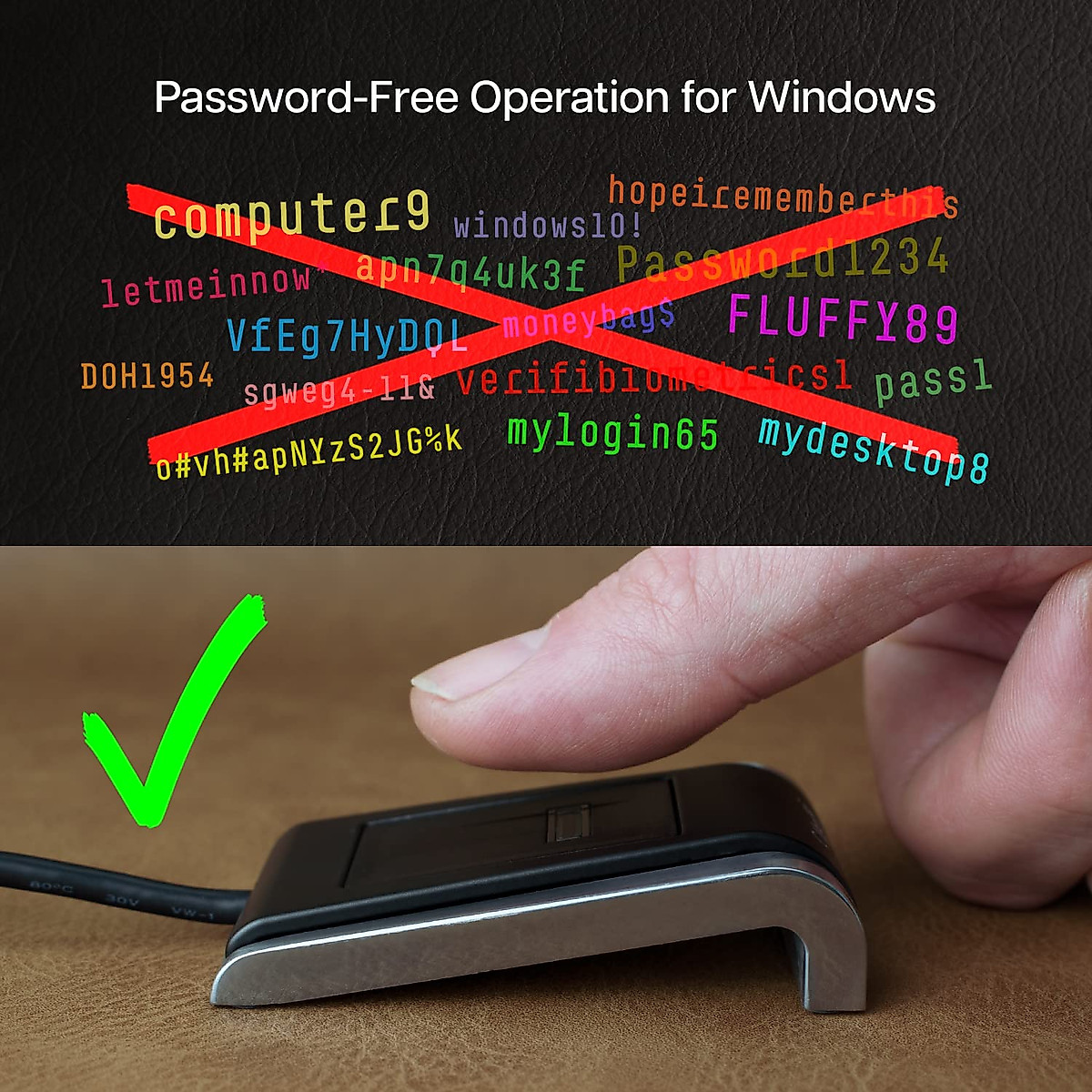 Verifi P2000 Desktop USB Fingerprint Reader - Windows Hello, Windows Password Free Operation