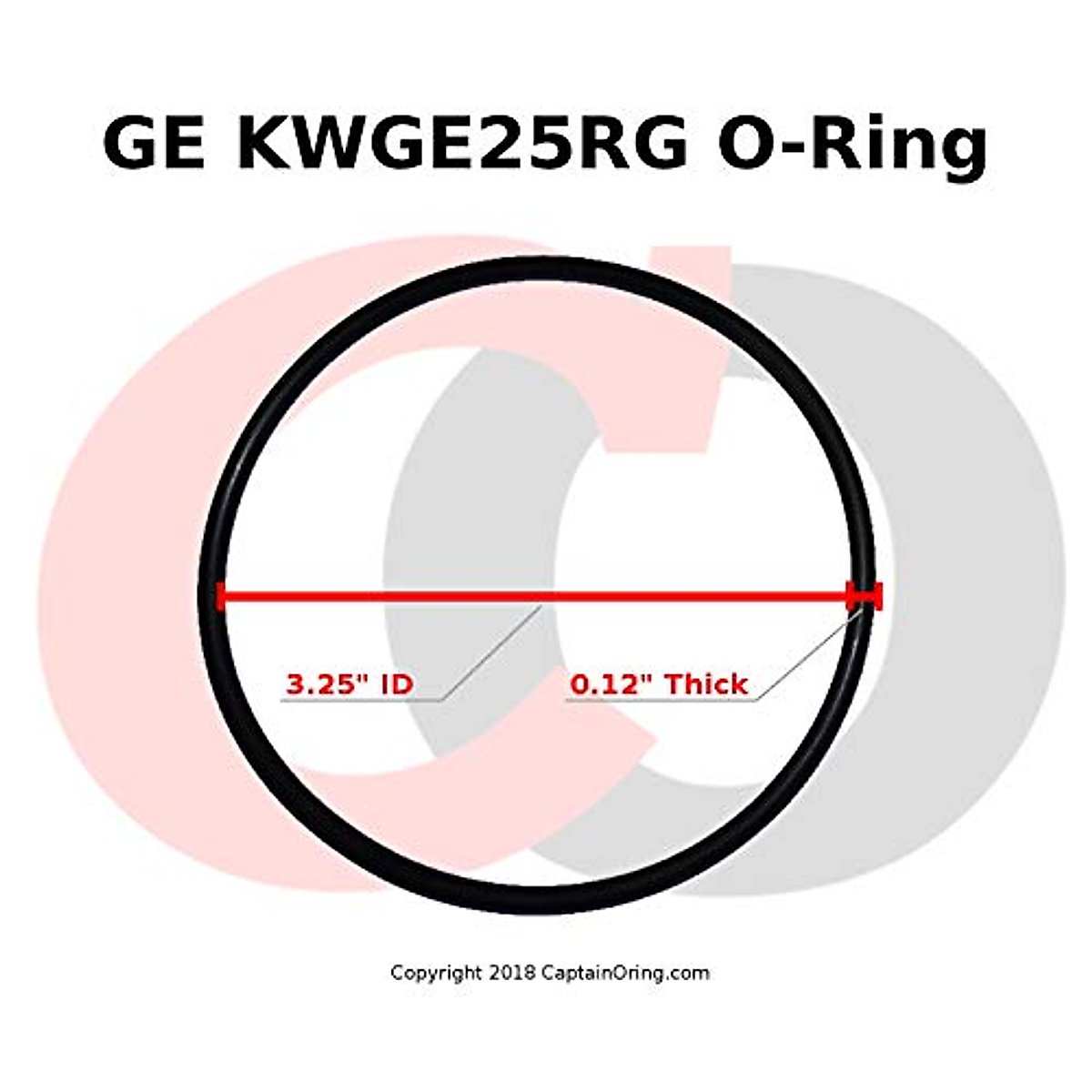 Captain O-Ring - GE KWGE25RG (WS03X10038) Replacement ORings for GE GXWH01C, CXWH08C, GXWH04F, GXWH20F, GXWH20S, GXRM10 & GX1S01R Water Filters (3 Pack)