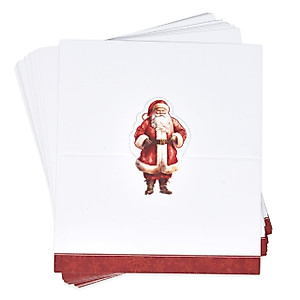 100 Pack Christmas Place Cards Holiday Seating Name Card Die Cut Xmas Santa Claus Table Setting Folded Paper Tent Cards for Winter Dinner Wedding Tables Placement Party Decorations 2" x 3.5"