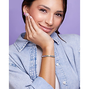 INSPIRED VOICES Easy Slider Adjustable Bracelets - Lariat Tennis Bracelets for Women, Rhinestone Bracelets for Women - Blue Bracelet, Pink Bracelet, Purple Bracelet & More (Heart - Multicolor)