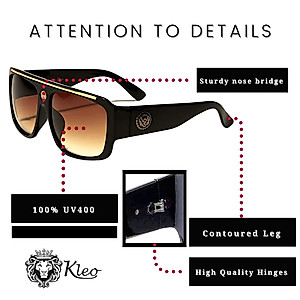 KLEO Flat Top Hip Hop Rapper Retro Aviator Sunglasses