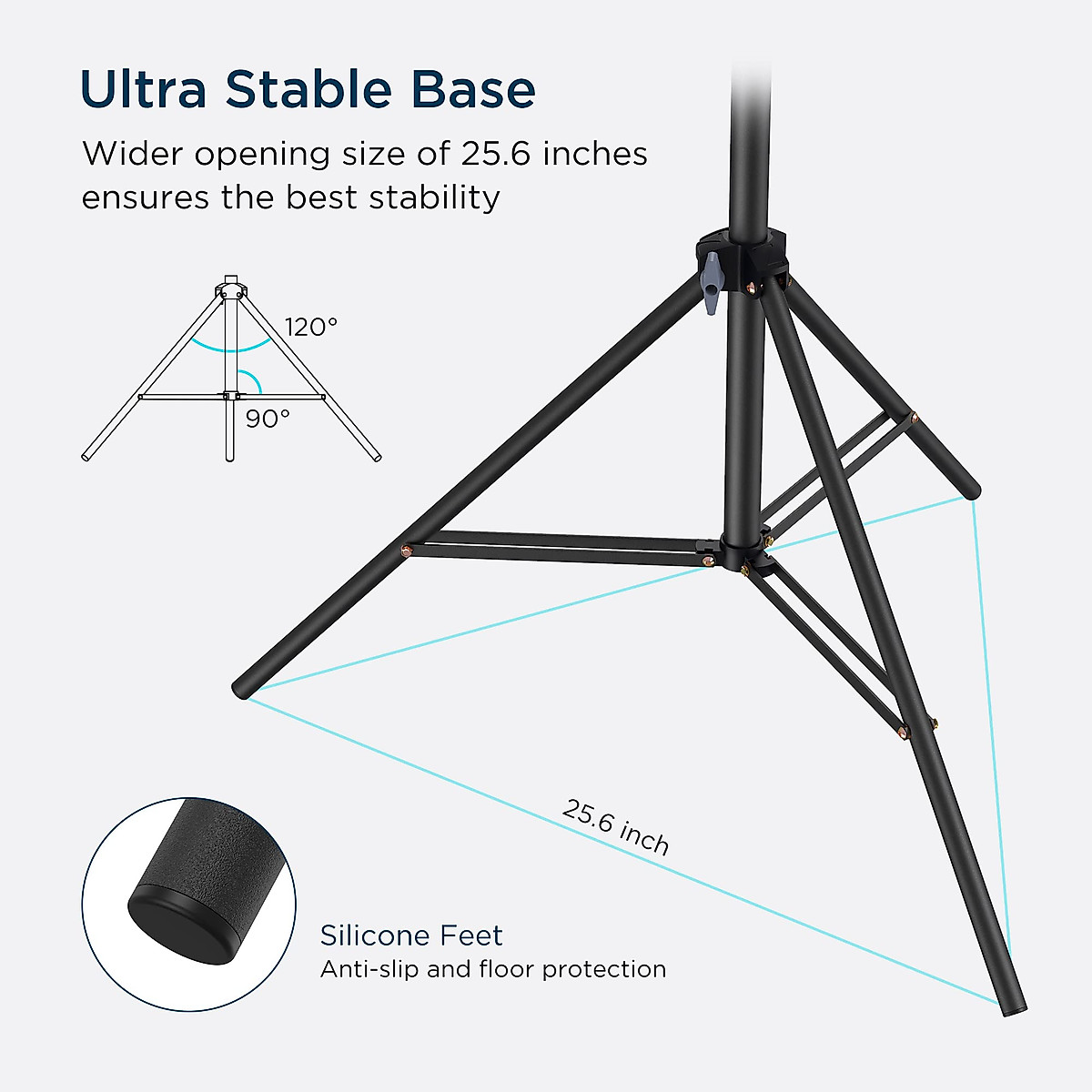 KIWI design VR Tripod Stand for Base Station HTC Vive/Valve Index/Rift Sensor Stand Aluminum Alloy VR Base Station Stand Accessories with Articulating Ball Heads(2 Pack, Base Station Not Included)