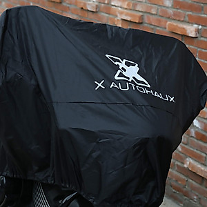 X AUTOHAUX Motorcycle Cover Lightweight Half Cover Outdoor Waterproof Rain Dust Protector Black XL for Most Full Dress Touring Cruiser