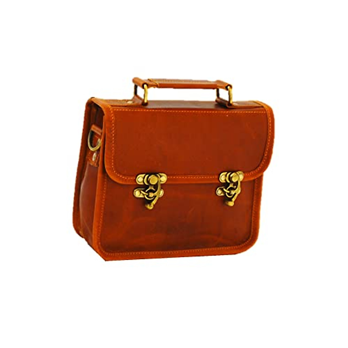 Jony Vintage Handmade Genuine Leather Purse For Women's Shoulder Messenger Crossbody Bag, Brown (9" L x 7" H x 3" W)