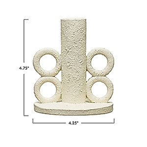 Bloomingville Resin Taper Handles, Volcano Finish Candle Holder, White