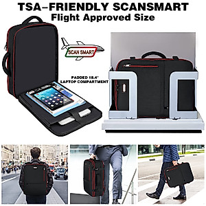 Carry on Backpack, Airline Flight Approved Travel Backpack for Women Men, 40L Extra Large Expandable Water Resistant Luggage Backpack Lightweight Daypack Perfect Fit for 17 17.3 Inch Laptop, Black