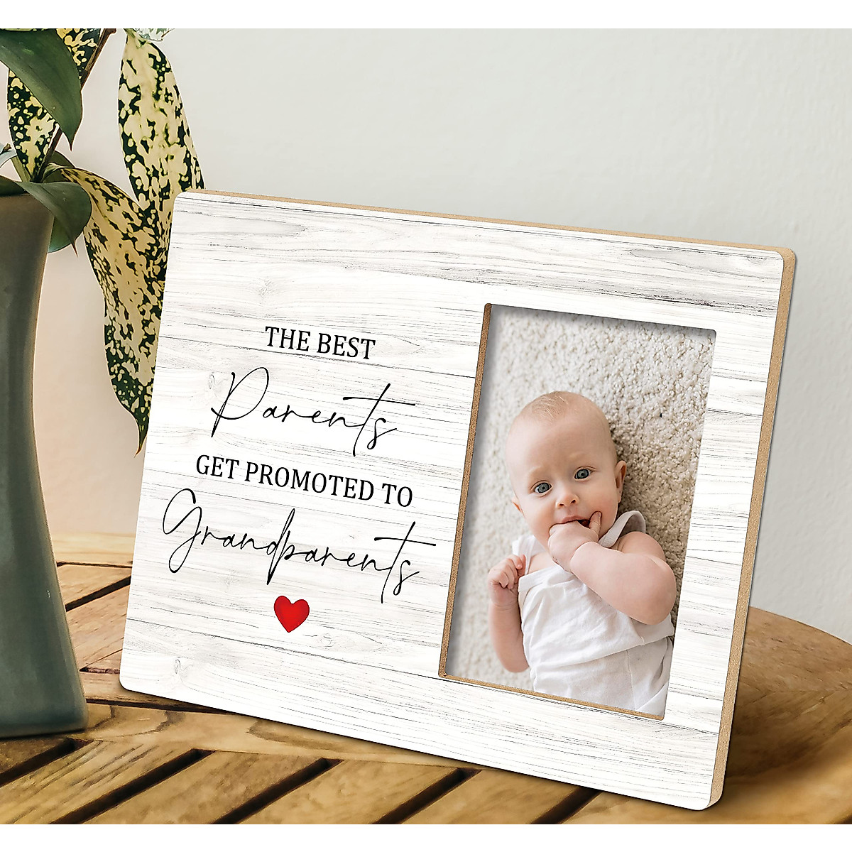 SRADMO Grandparents Picture Frames,Grandkids Photo Frame,The Best Parents Get Promoted To Grandparents Picture Frame,Baby Grandpa Grandma Photo Frame 8x10,Grandparents Baby Announcement Gifts（White-2）