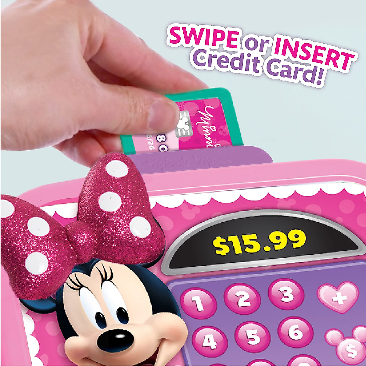 Disney Junior Minnie Mouse Bowtique Cash Register with Sounds, Dress Up and Pretend Play