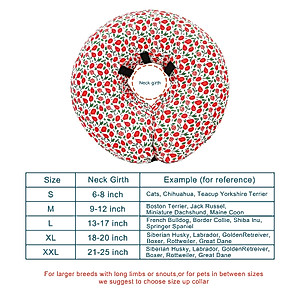 Purrrfect Life Protective Inflatable Collar for Dogs and Cats - Soft Pet Recovery Collar Does Not Block Vision, Prevents Pets from Touching Stitches, Wounds and Rashes (Floral - 1, Neck 6" - 8")