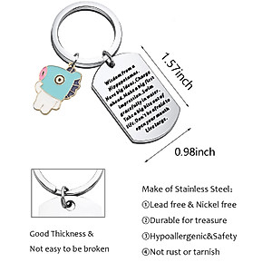 WSNANG Hippo Theme Gift Wisdom From A Hippopotamus Keychain Hippo Lover Gift Hippo Jewelry Gift (Wisdom Hippo KC)