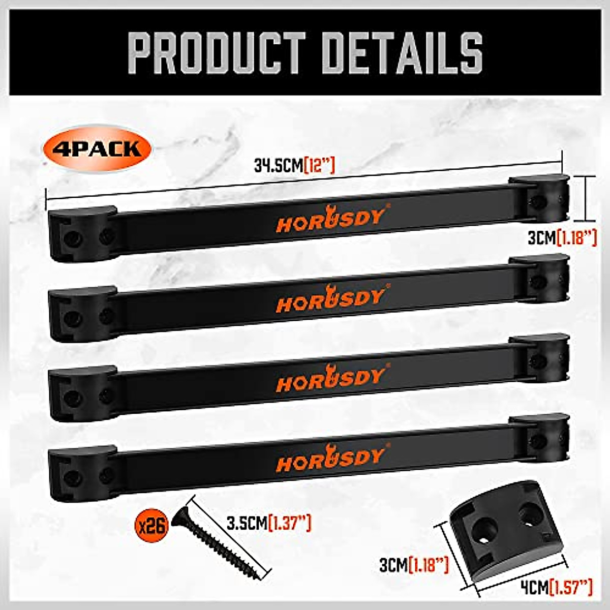 HORUSDY 12" Magnetic Tool Holder Strip, 4-Pack Tool Magnet Bar for Garage Organization, Shop Organization, Mounting Screws Included.