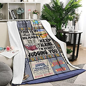IORTY RTTY Book Lovers Gifts Reading Blanket Gifts for People Who Like to Read Gifts for Book Lovers Cozy Lightweight Flannel Throw Blanket 40X50 Inch