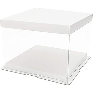 Juvale Clear Plastic Cake Box Carrier Packing with Lids for 6 Inch Cakes (6 Pack)