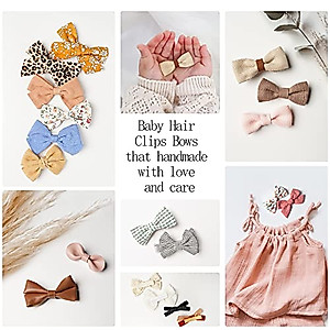 21 Pack Baby Girls Hair Clips Bows Fully Lined Non Slip Barrettes for Fine Handmade Hair Accessories for Newborn Infant Toddler Kids