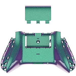 eXtremeRate Chameleon Green Purple Replacement Side Rails + Back Shell + Faceplate for Xbox Series X/S Controller