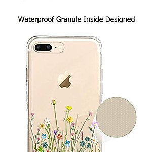 Unov Case Compatible with iPhone 8 Plus iPhone 7 Plus Case Clear with Design Embossed Pattern TPU Soft Bumper Shock Absorption Slim Protective Case 5.5 Inch (Flower Bouquet)