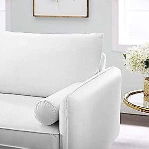 Modway Revive Performance Velvet Sofa, White , 32.5 x 72 x 33.5