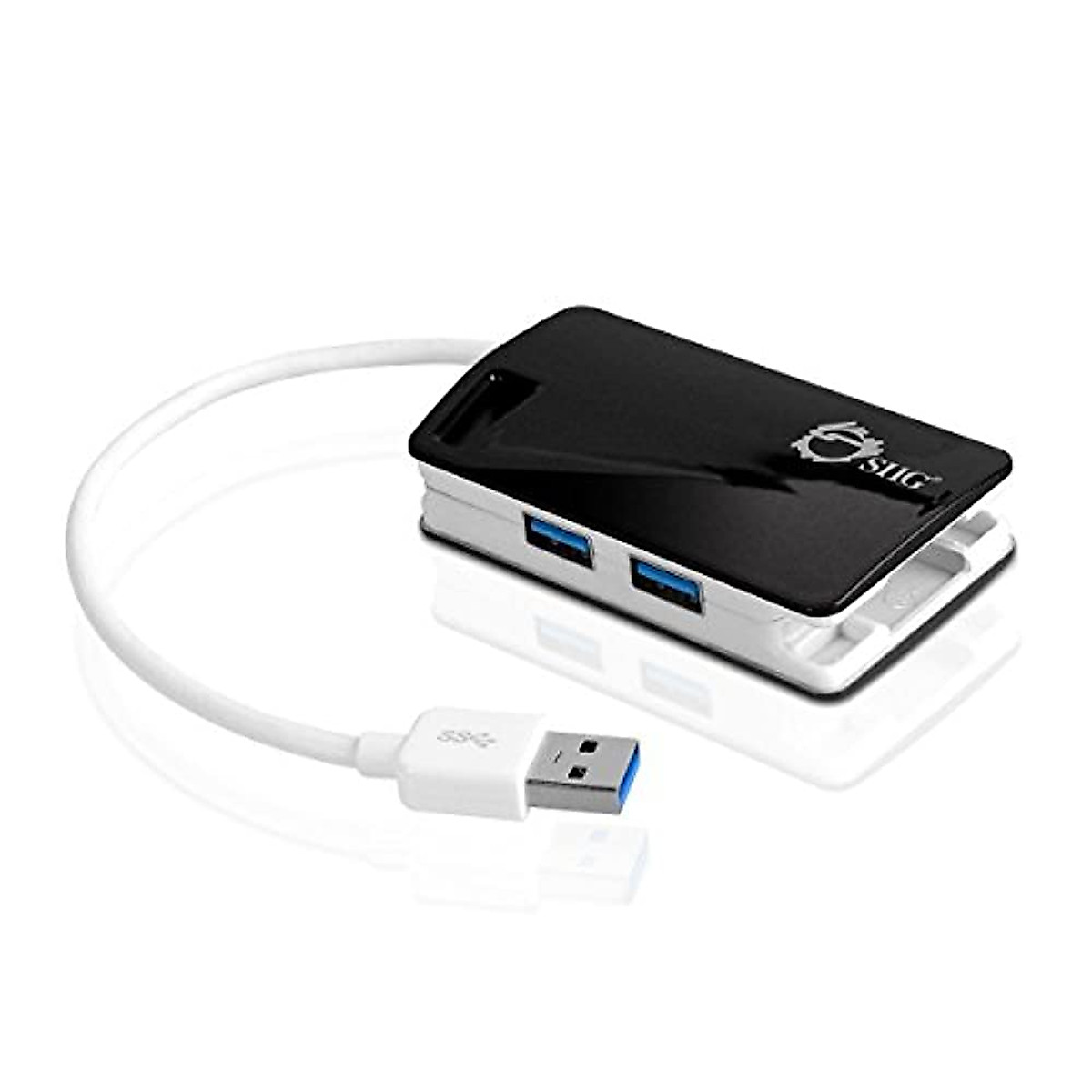 Siig SuperSpeed 3 Port USB 3.0 LAN Hub Adapter with RJ45 Gigabit Ethernet Port and USB-C to Type-A Adapter - White