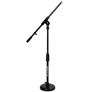 Rockville Kick Drum/Guitar Amp Mic Stand, Steel Round Base+Fixed Boom+Rubber Pad (RKDS)