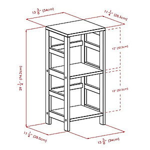 Winsome Leo model name 2 tier Shelving, Tall, Espresso