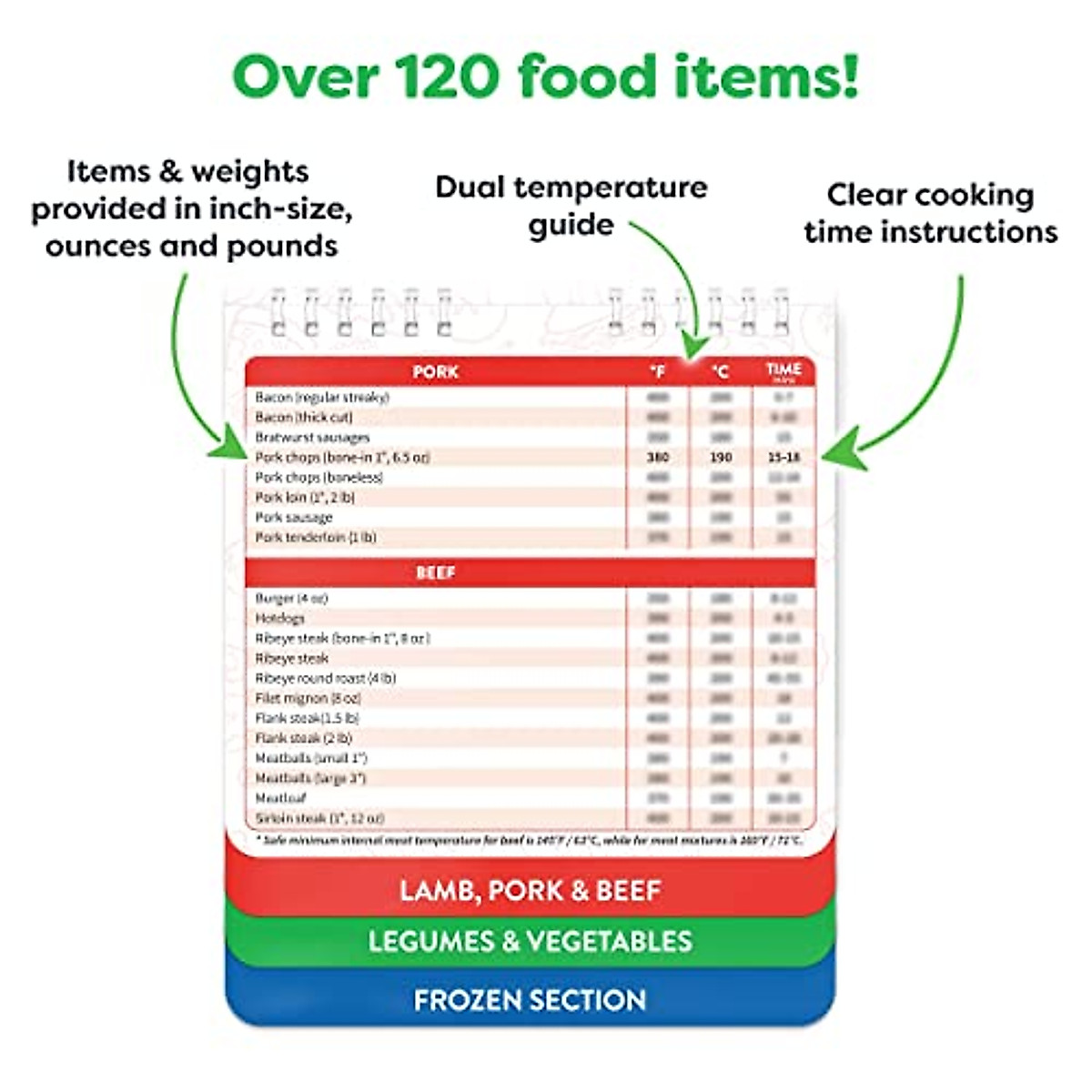 Air Fryer Cheat Sheet Magnets Cooking Guide Booklet - Air Fryer Magnetic Cheat Sheet Set Cooking Times Chart - Cookbooks Instant Air Fryer Accessories Oven Cooking Pot Temp Guide Kitchen Conversion
