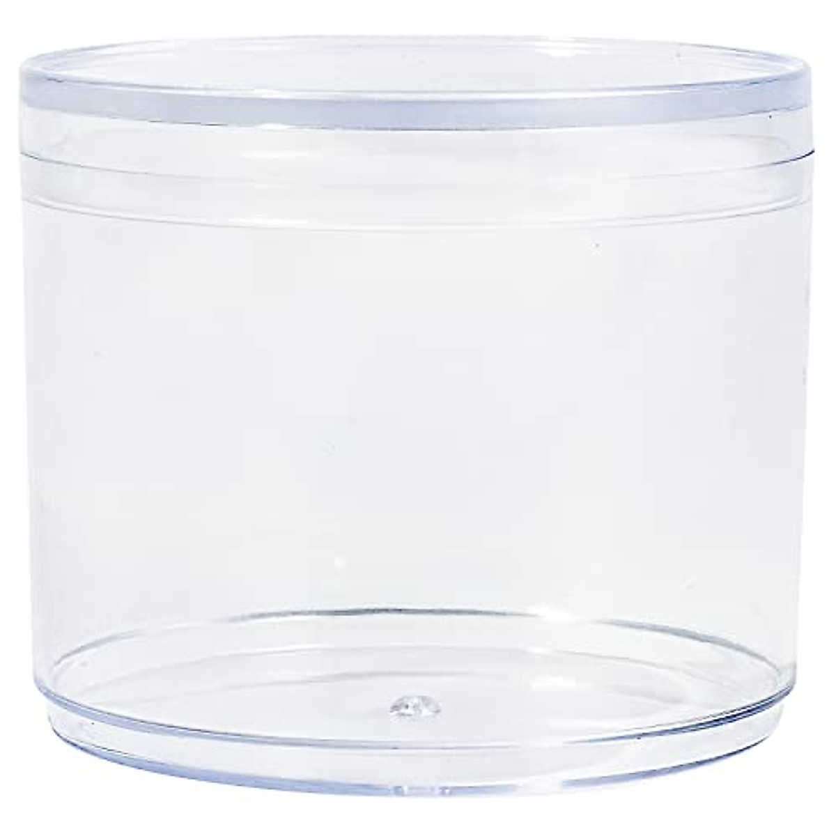 novelinks 40 Pack 8 Ounce Clear Plastic Pot Jars with Lids - Refillable Leak Proof Plastic Container Jars for Travel Storage & Household Storage (Circular)