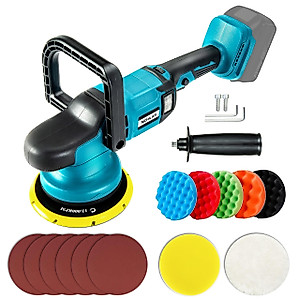Cordless Car Polisher, 6 speeds Brushless Motor Handle Car Waxer with 150mm Work Disk, Compatible with Makita 18V Batteries (Battery Not Included)