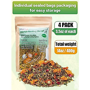 Chicken Nesting Herbs - 14 Oz Natural Nesting Box Herbs in 6 Dried Flower & Herbs for Keeping Coop Fresh and Create Comfortable Environment for Chickens
