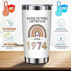 AYERMOYO 50th Birthday Gifts for Her,50th Birthday Gifts for Women,50th Birthday Gifts,50 Year Old Gifts for Women for FriendMomSister-1974 Tumblers