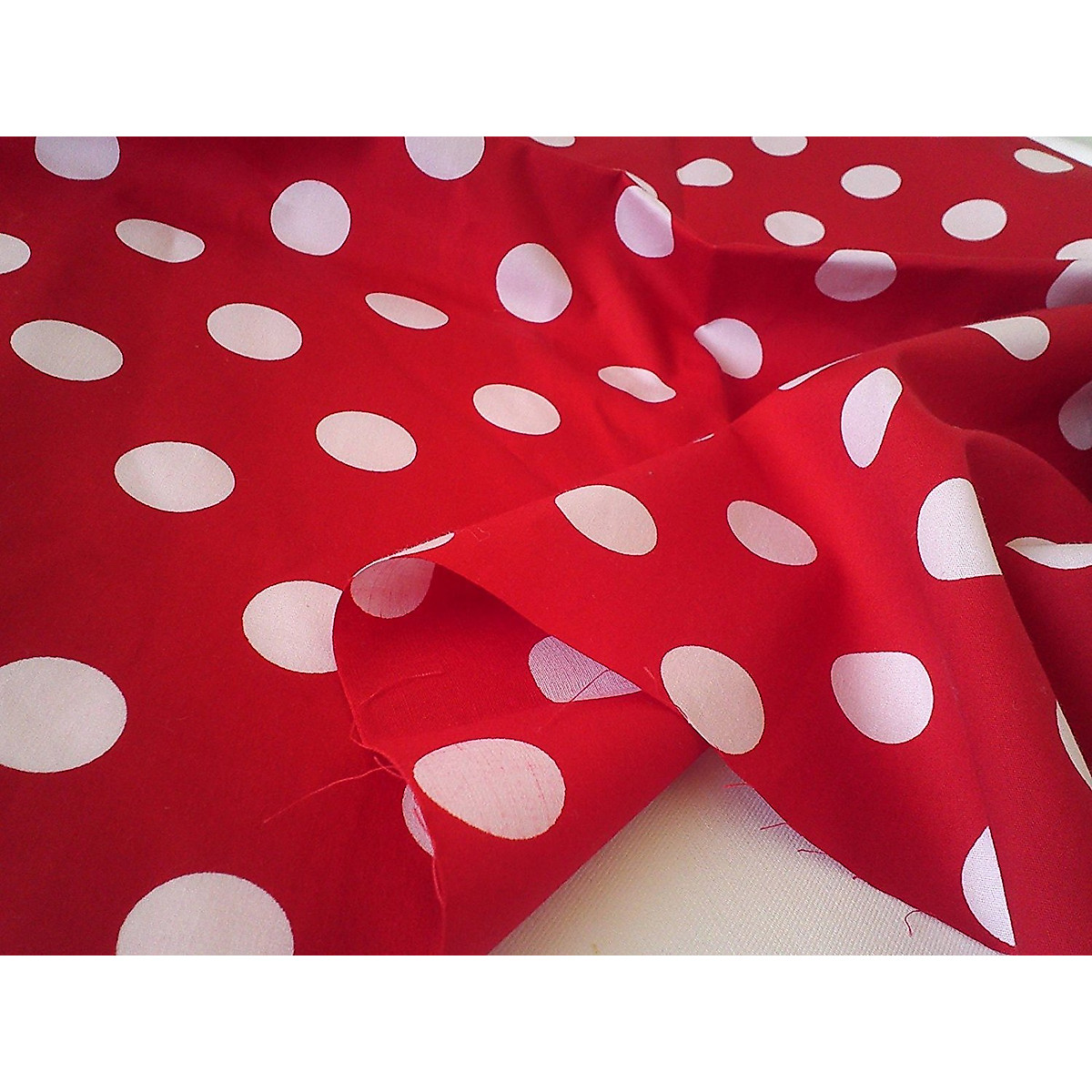 布人倶楽部（Fujin Club） Broad Polka-dot Print 日本製(Made in Japan) 42.5 inches (108 cm) Width (red, 59.1Inches)
