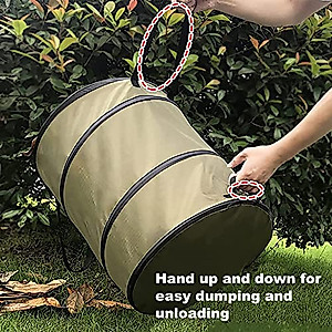Collapsible Trash Can, 30 Gallon Large Collapsible Pop Up Recycling Leaf Bag Reusable Camping Trash Can with Handles, Waterproof and Tear Resistance, for Camping, Laundry, Storage, Garden (Green)