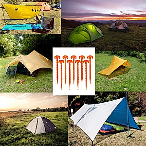 Hikemax Spiral Plastic Tent Stakes 15 Pack - 10 Inch Heavy Duty Beach Tent Pegs Canopy Stakes - Essential Gear for Camping, Backpacking, Gardening and More