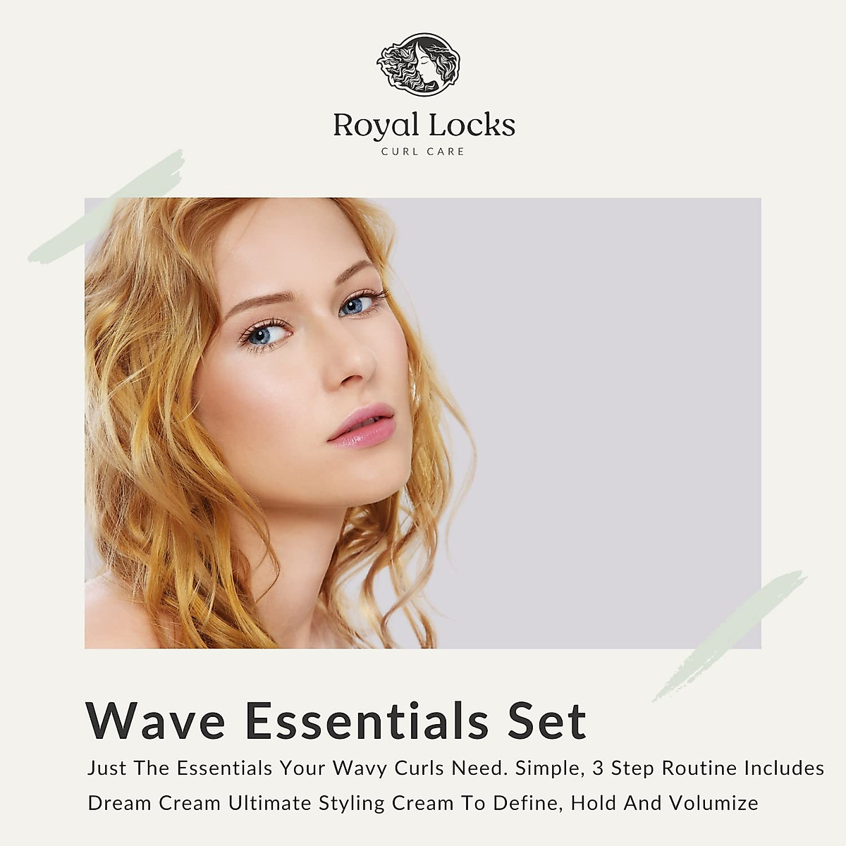 Royal Locks Wave Essentials Set | Clean Curls Shampoo, Curl Quench Conditioner, Dream Cream Curl Cream | Cleanses, Conditions, and Enhances Volume + Tames Frizz (7.5 fl oz, 12 fl oz, 8.5 fl oz)