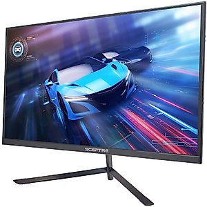 Sceptre IPS 24" LED Gaming Monitor 1ms HDMI DisplayPort up to 165Hz AMD FreeSync Premium Build-in Speakers, Edgeless Machine Black 2021 (E248B-FPN168)