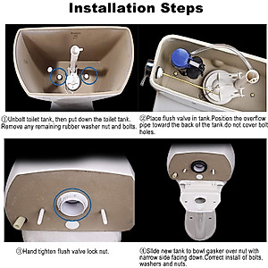 3-Inch Toilet Flush Valve Replacement Saving Toilet Repair Kit with Gasket and Bolts Compatible with American Standard 738921-100.0070A Two-Piece Toilet