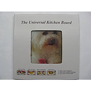 Direct2home 8x8 Bichon Frise Kitchen Counter Art Tempered Glass Cutting Board Surface Saver Bar Prep