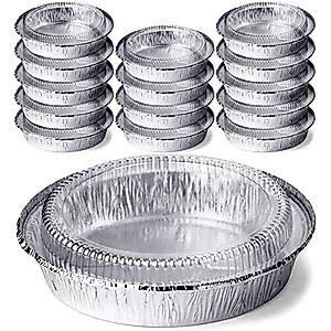 DecorRack 14 Round Aluminum Pans with Dome Lid, 9 Inch Heavy Duty Tin Foil Pans, Perfect for Reheating, Baking, Roasting, Meal Prep, To-Go Containers, Environmentally Friendly (Pack of 14)