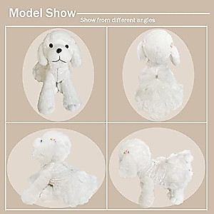 SEIS Bowknot Dog Wedding Dress Pet Tutu Costume Cat Formal Apparel Teddy Party Skirt Princess Suit Clothes for Cats Small Medium Dogs Bichon Pug (S (Chest Circumference 37cm/14.5"))