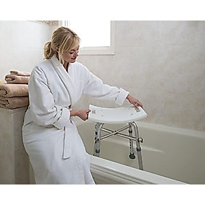 Dr. Kay’s Adjustable Bath Chair with Unique Heavy Duty Crossbar Supports, Shower Stool, Bathroom Chair, Safety Handicap Shower Chair for Inside Shower Seat, Shower Bench, 350 lb Capacity