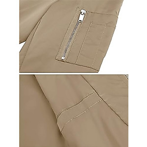 MAGCOMSEN Casual Jackets for Men Bomber Jacket Light Jackets for Men Spring Fall Jackets Pilot Jackets Khaki,XL