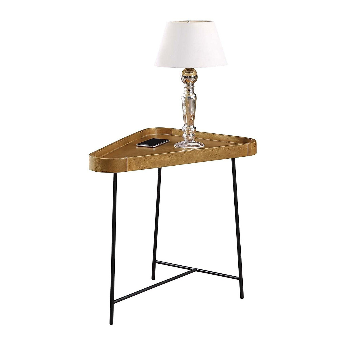 Convenience Concepts Lunar Triangle End Table, Driftwood/Black