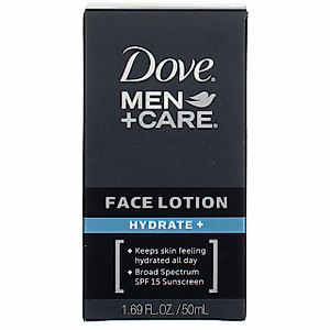 Dove Men + Care Face Lotion Hydrate with Broad Spectrum SPF 15, 1.69 Fl Oz
