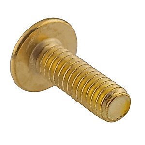 #8-32 X 1/2" Brass Truss Head Machine Screws | Pack of 25 | Cabinet Door Knob, Dresser Drawer Pull Mounting Screws | MS1-SB