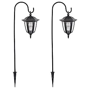 MAGGIFT 34 Inch Hanging Solar Lights Outdoor Waterproof Solar Garden Lights with 2 Shepherd Hooks Landscape Lighting for Lawn Patio Yard Pathway Driveway,2 Pack