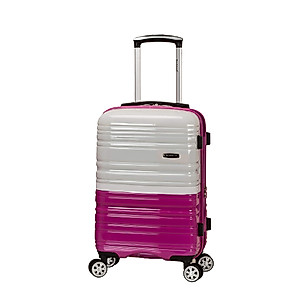 Rockland Melbourne Hardside Expandable Spinner Wheel Luggage, Two Tone White, 2-Piece Set (20/28)